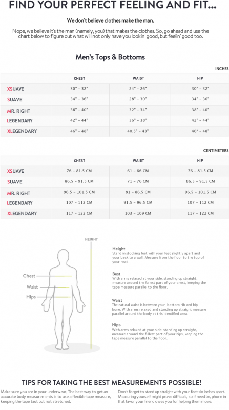 Men Size Chart | Zwear Fashion